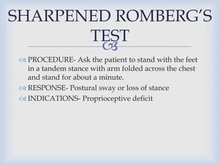 Neurological tests for physical therapists | PPTX