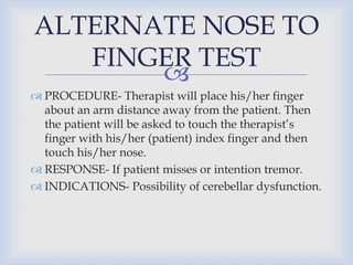 Neurological tests for physical therapists | PPTX