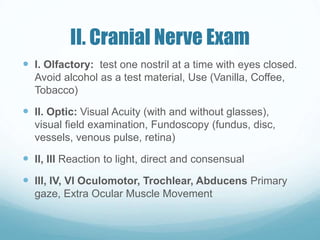Neurologic Examination | PPT