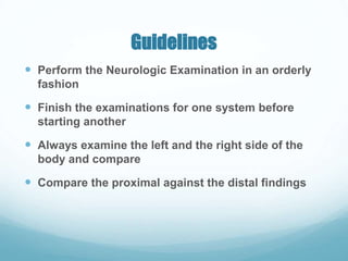 Neurologic Examination | PPT