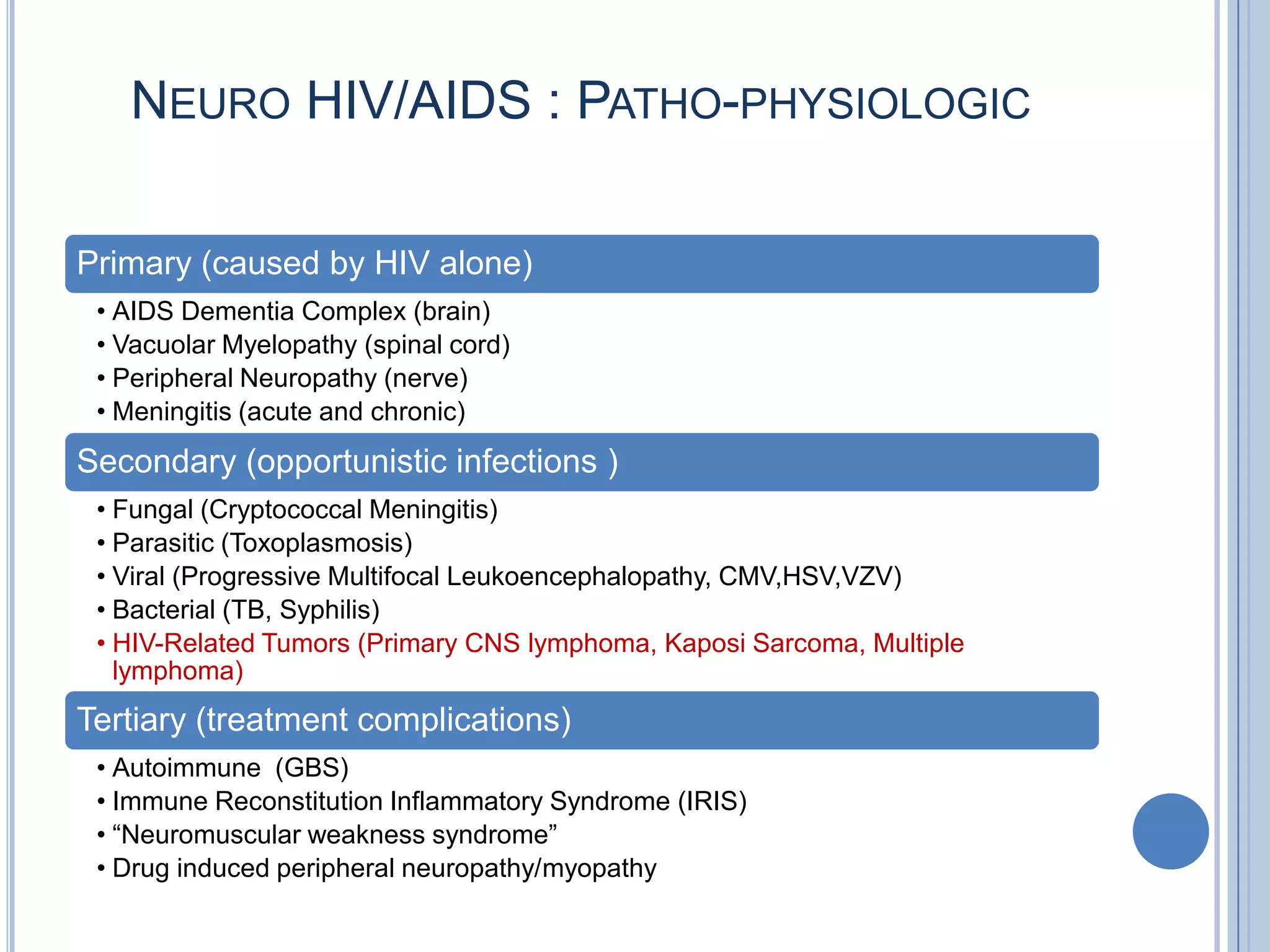 Neurologic manifestation of HIV/AIDS | PPTX