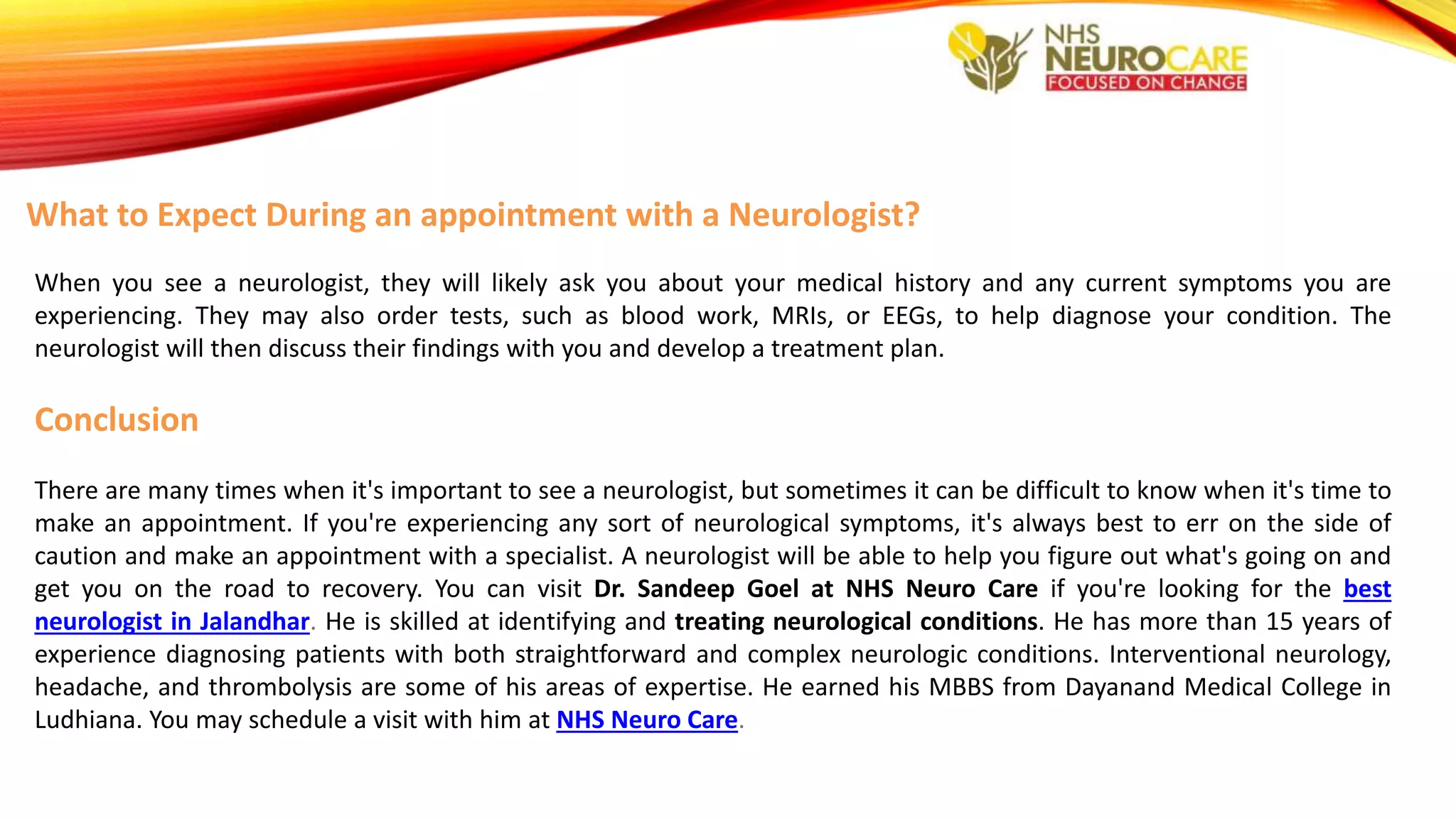 Neurologist Know When to see a Brain and Nerve Specialist | PPTX