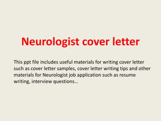 Neurologist cover letter | PPT