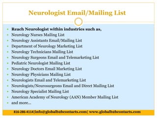Neurologist email and mailing list | PPTX