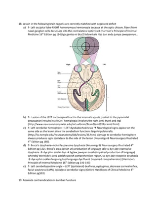Ganyang MCQ Neurology | DOC | Brain and Nervous System Disorders ...