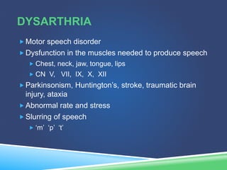 Neurology: Assessing Speech | PPTX