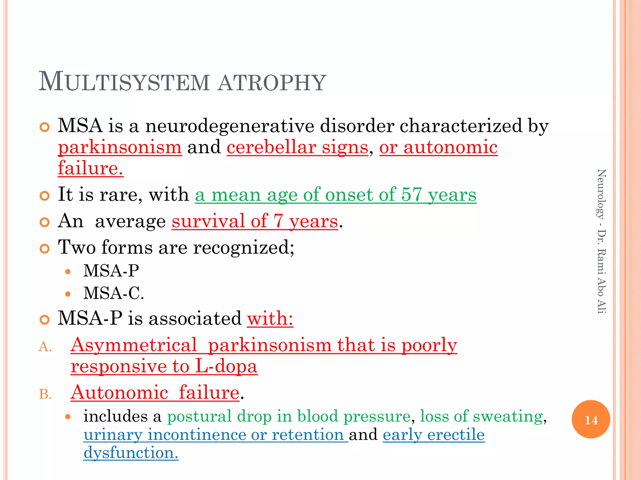 Neurology 7th the atypical parkinsonian disorders | PDF