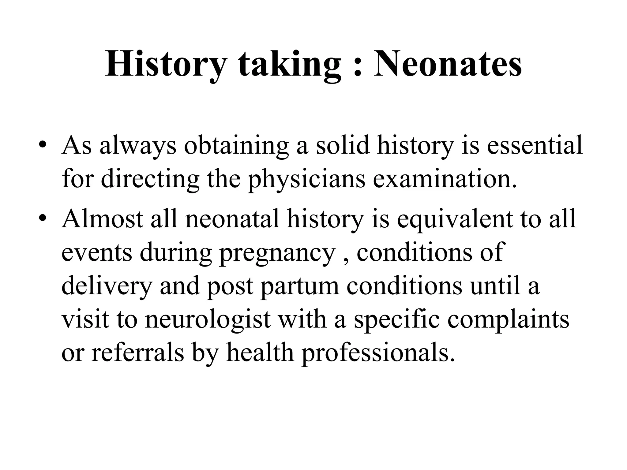 Pediatrics Neurology assessment with complete physical examination and ...