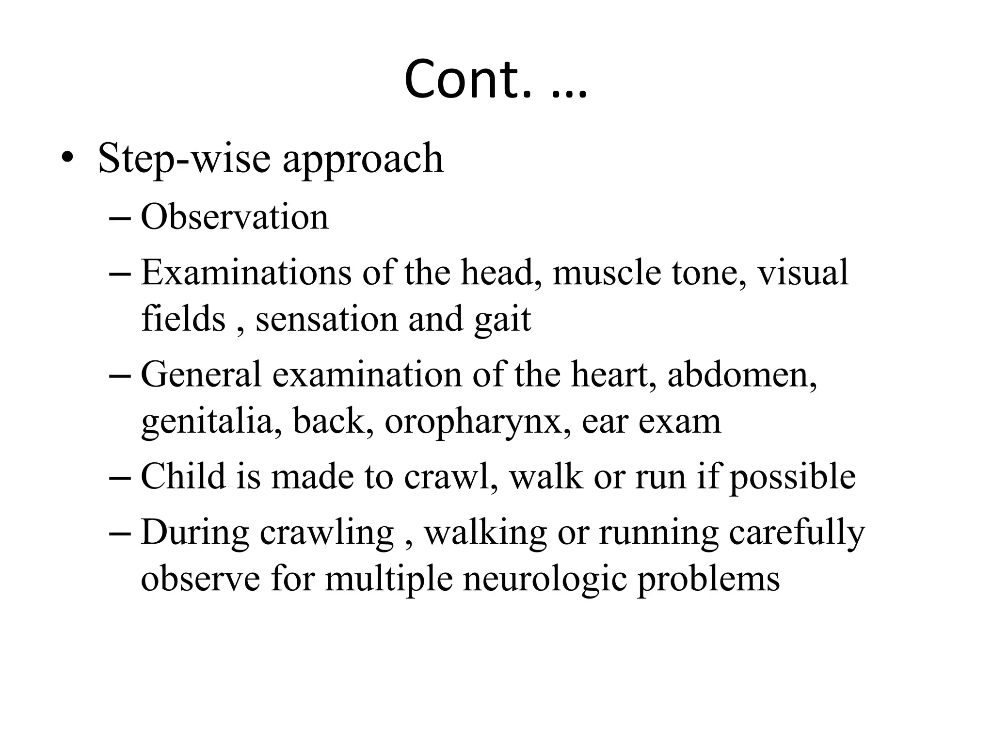 Pediatrics Neurology assessment with complete physical examination and ...