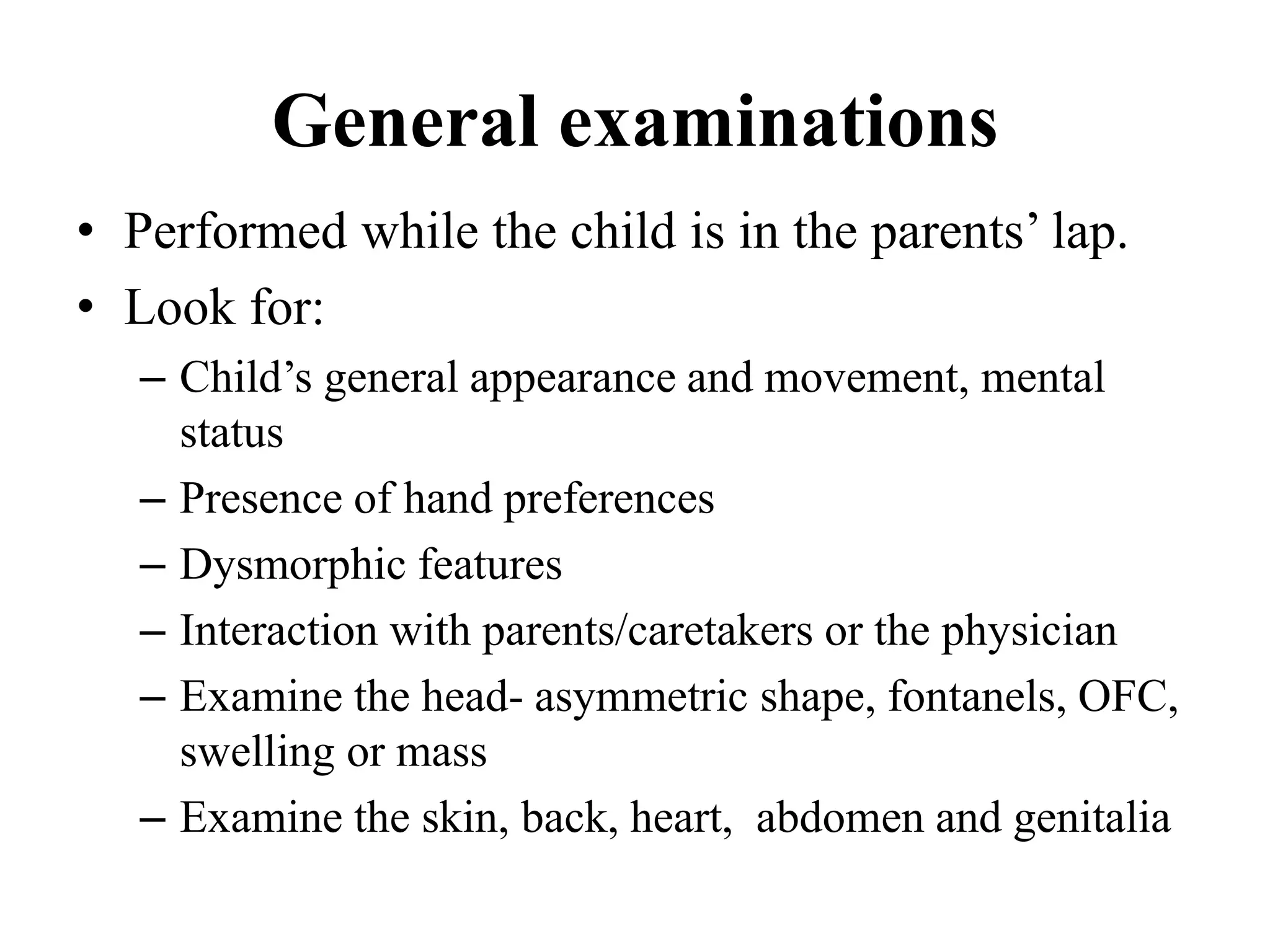 Pediatrics Neurology assessment with complete physical examination and ...