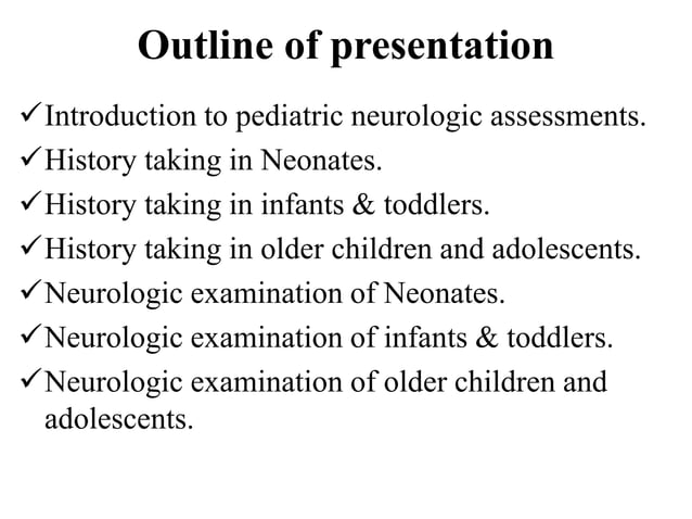 Pediatrics Neurology assessment with complete physical examination and ...