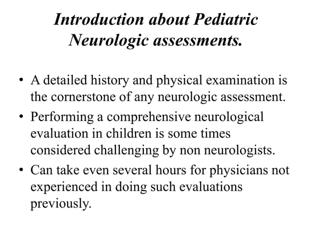 Pediatrics Neurology assessment with complete physical examination and ...