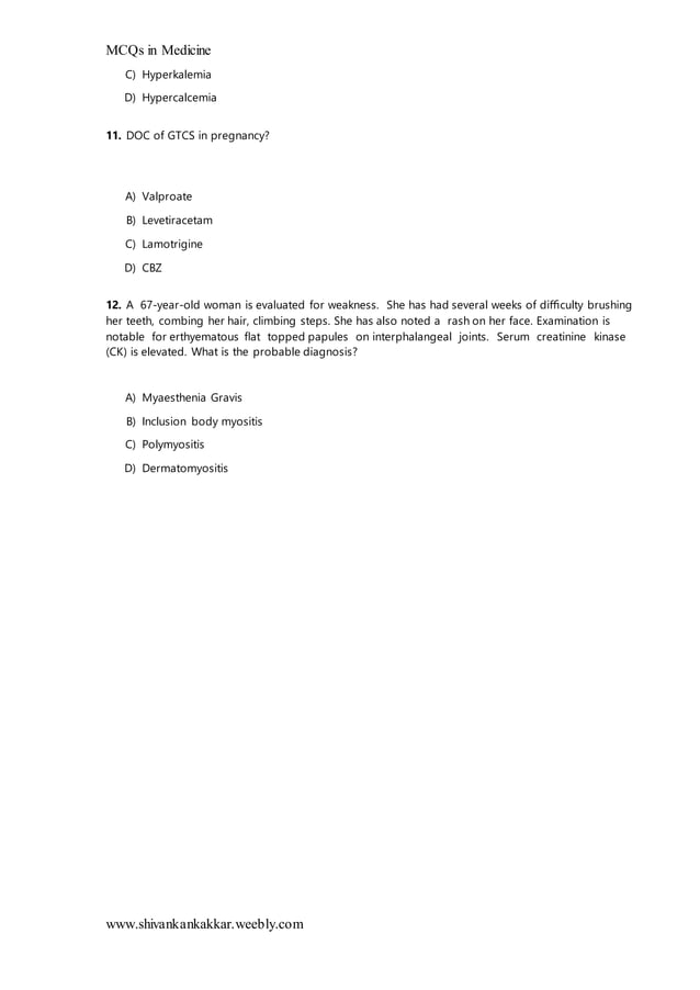 Neurology mcq test | DOCX | Brain and Nervous System Disorders ...