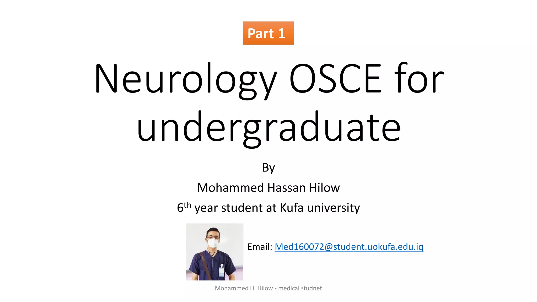 Neurology osce for undergraduate part 1 | PDF