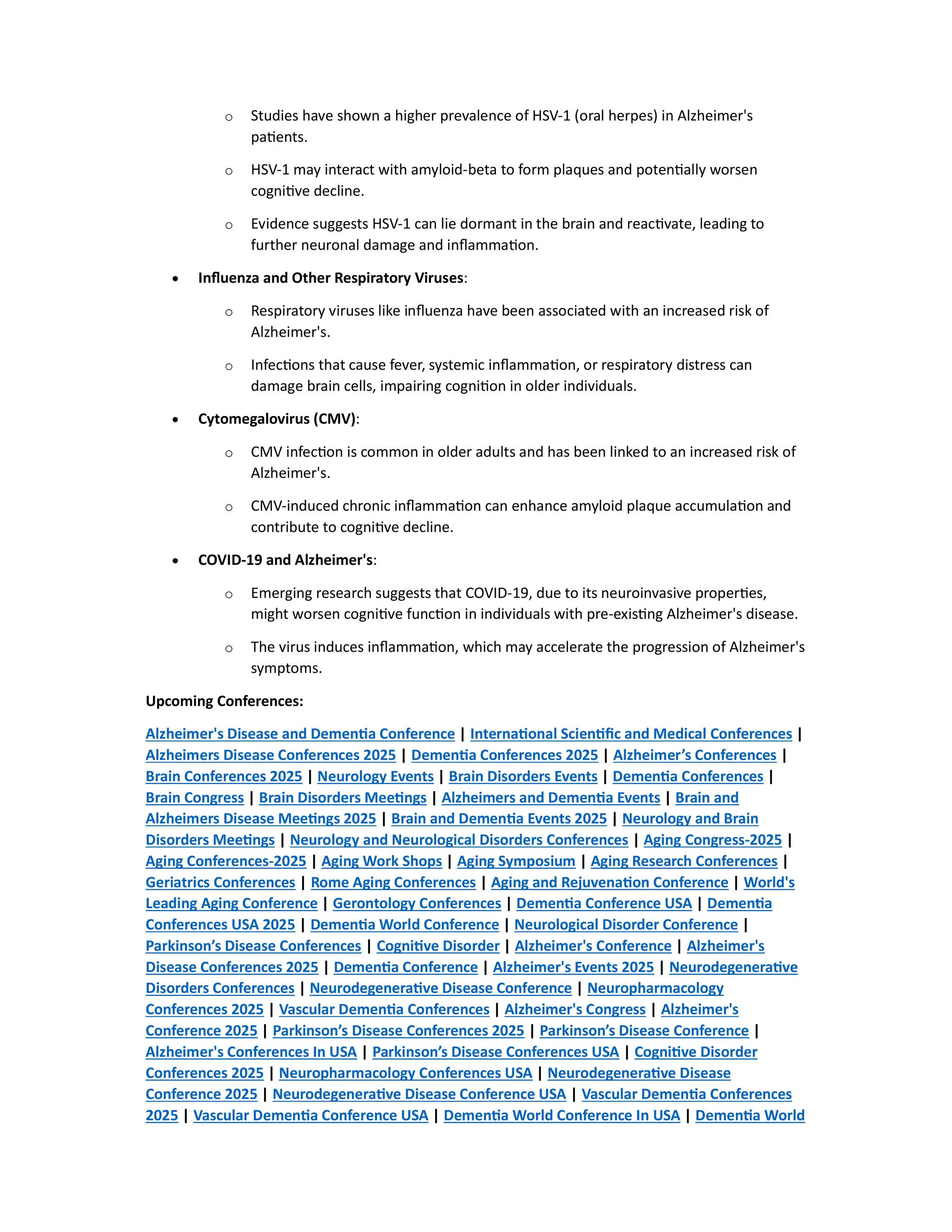 Introduction to Alzheimer's Disease and Viral Infections | PDF