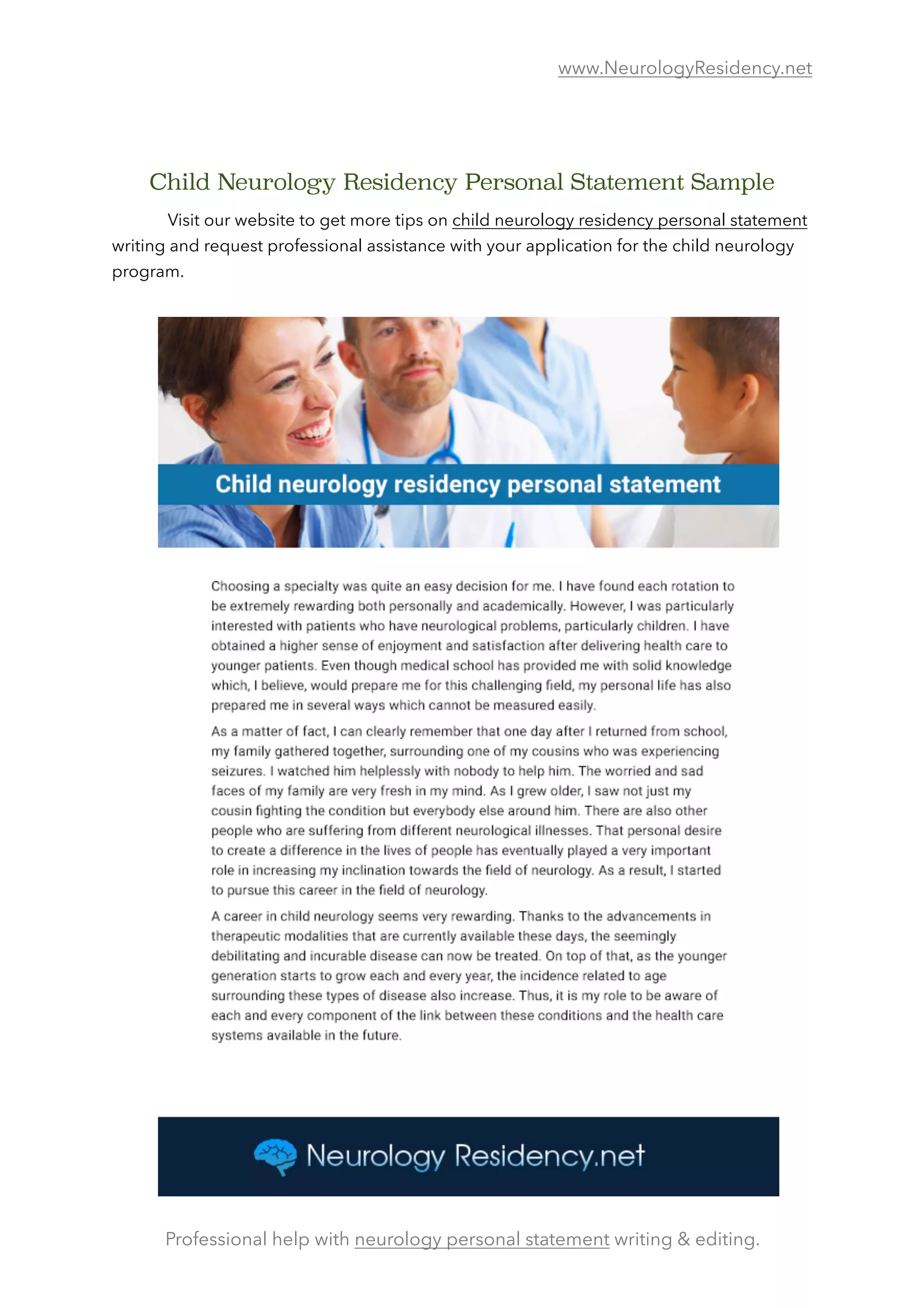 Neurology Residency Personal Statement Samples | PDF