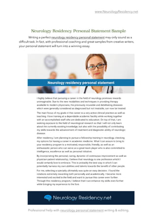 Neurology Residency Personal Statement Samples | PDF