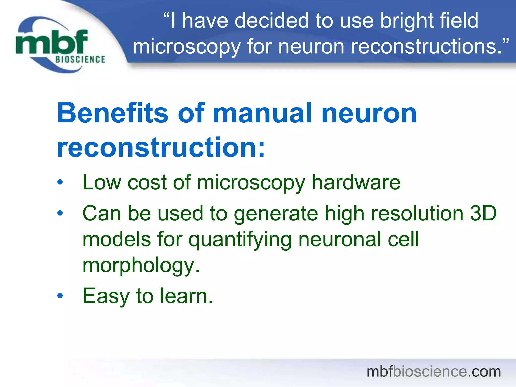 Neuron Analysis Workshop: Neuron Tracing from Tissue Specimens at the Microscope | PPTX