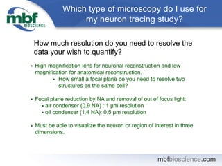 Neuron Analysis Workshop: Neuron Tracing from Tissue Specimens at the ...