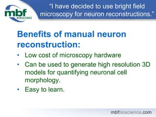 Neuron Analysis Workshop: Neuron Tracing from Tissue Specimens at the ...