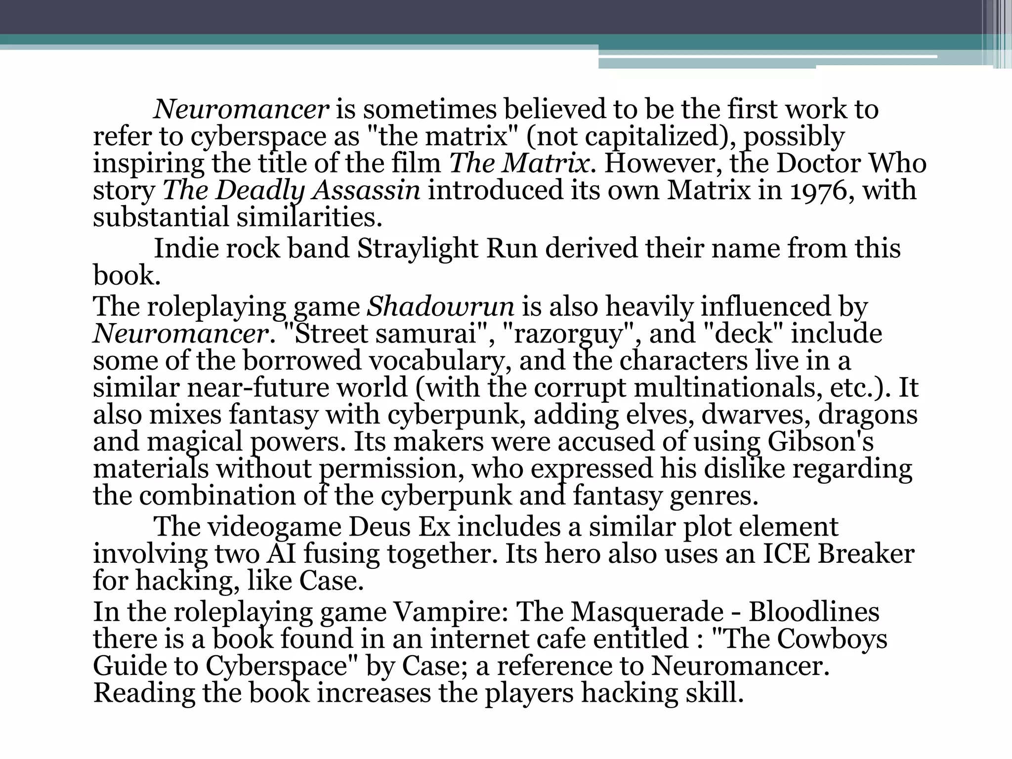 Neuromancer | PPTX