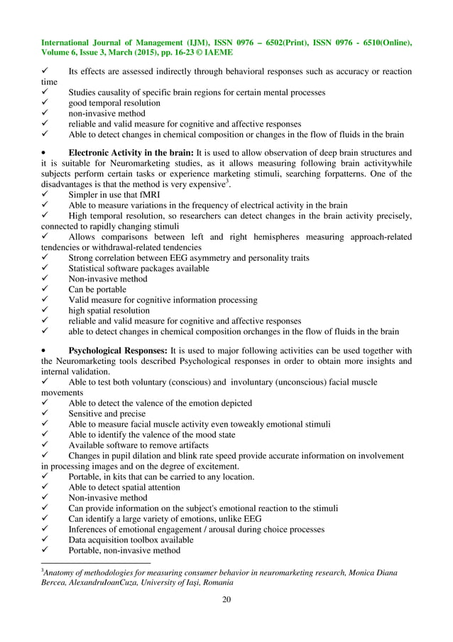 Neuromarketing exploring the brain for measuring consumer behavior | PDF