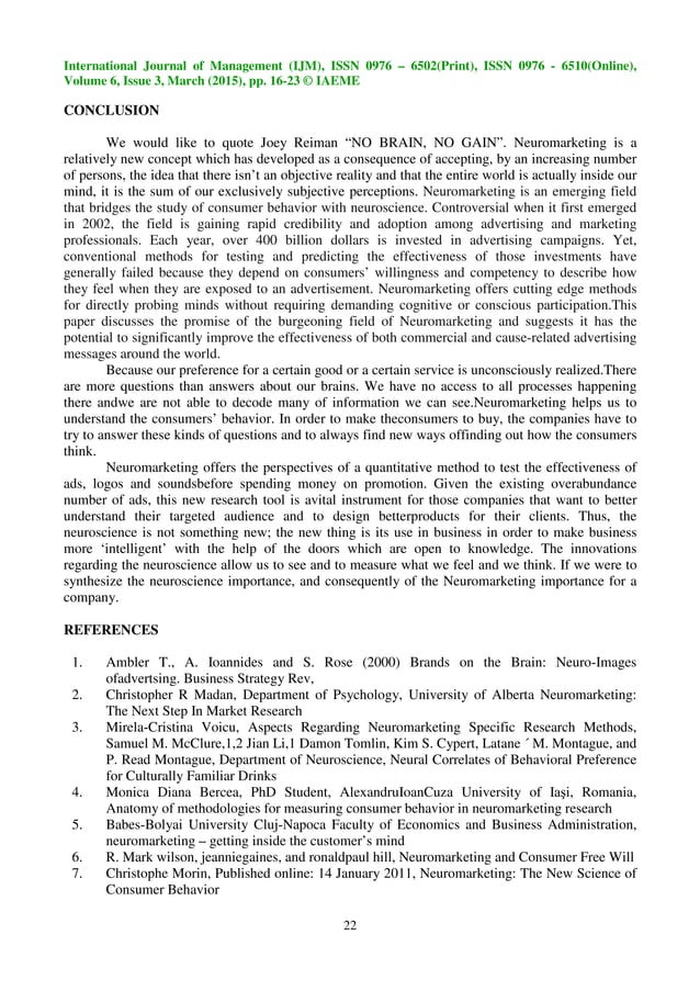 Neuromarketing exploring the brain for measuring consumer behavior | PDF