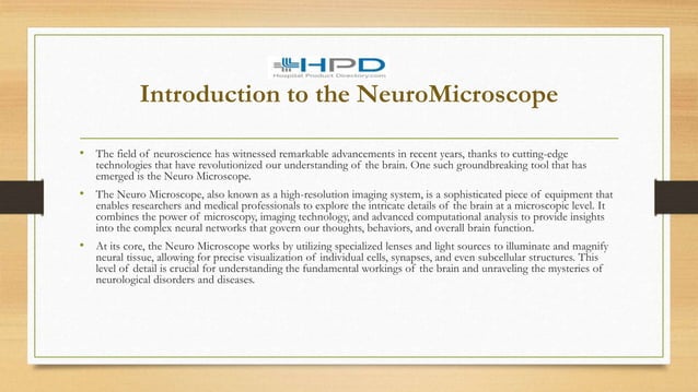 Neuro Microscope PPT - HPD | PPTX