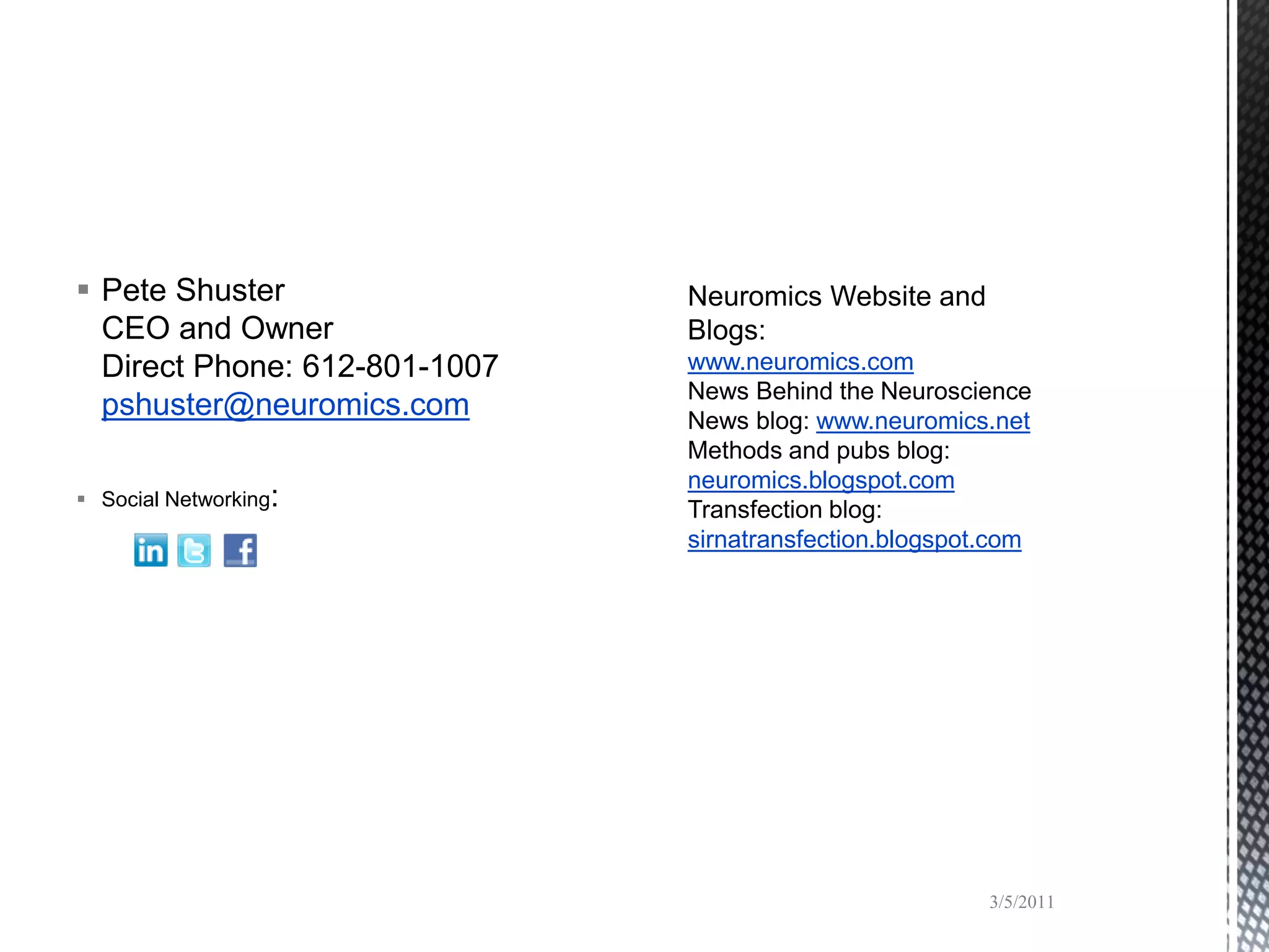 Neuromics Presentation V4 | PPT