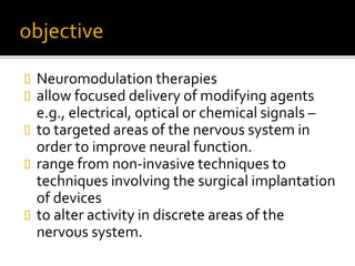 Neuromodulation in psychiatry. | PPTX