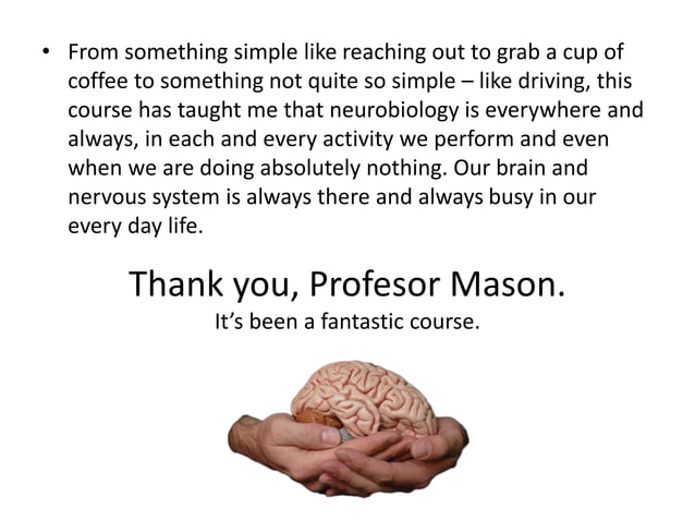 Understanding the Brain: The Neurobiology of Every Day Life, Final ...