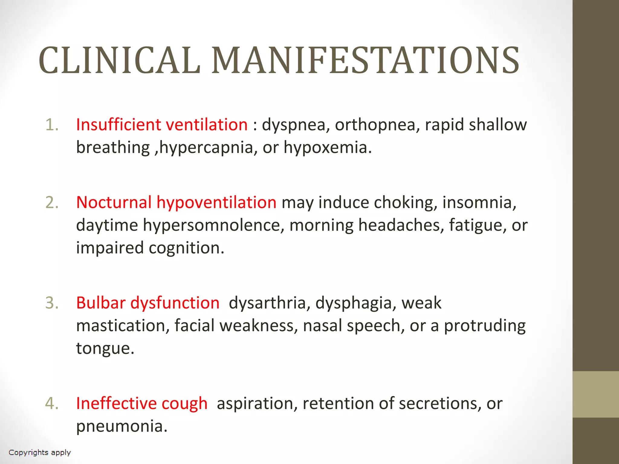 Neuromuscular Disorders Respiratory Complications and Assessment | PPT