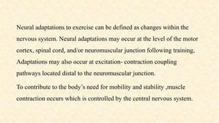 Neuromuscular adaptation to exercise –application to practise | PPTX