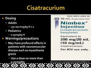 Nimbex Onset Of Action