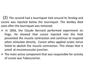 Neuromuscular blocking agents: Curare alkaloids | PPTX