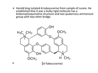 Neuromuscular blocking agents: Curare alkaloids | PPT