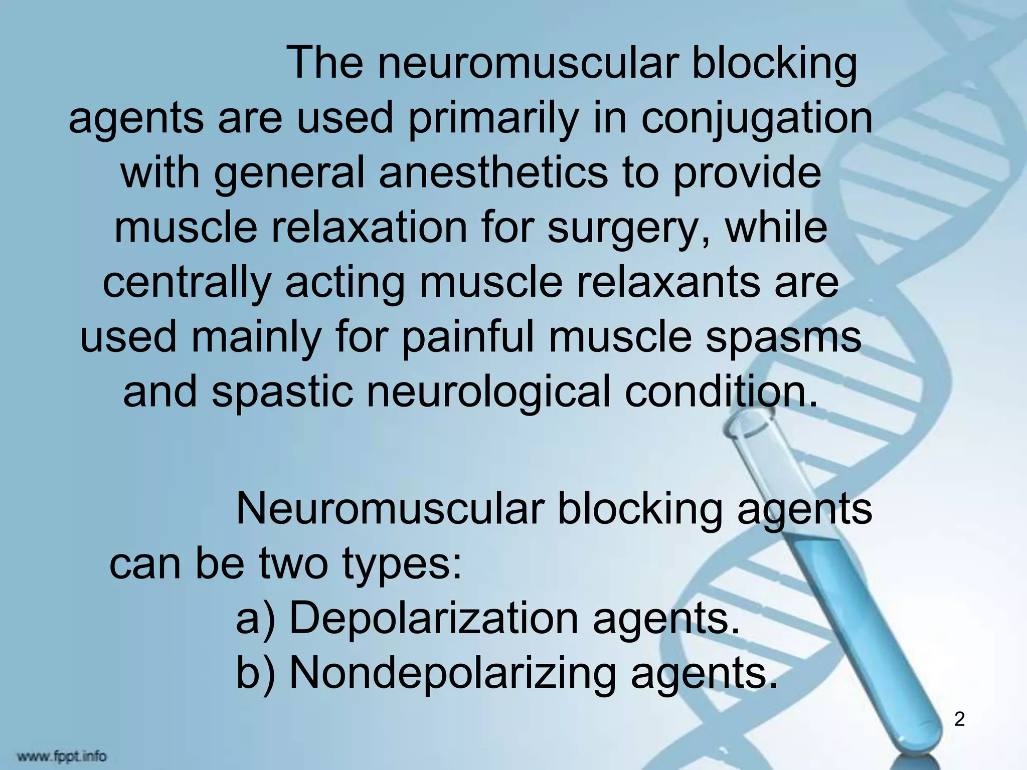 Screening of neuromuscular blocking agents | PPTX