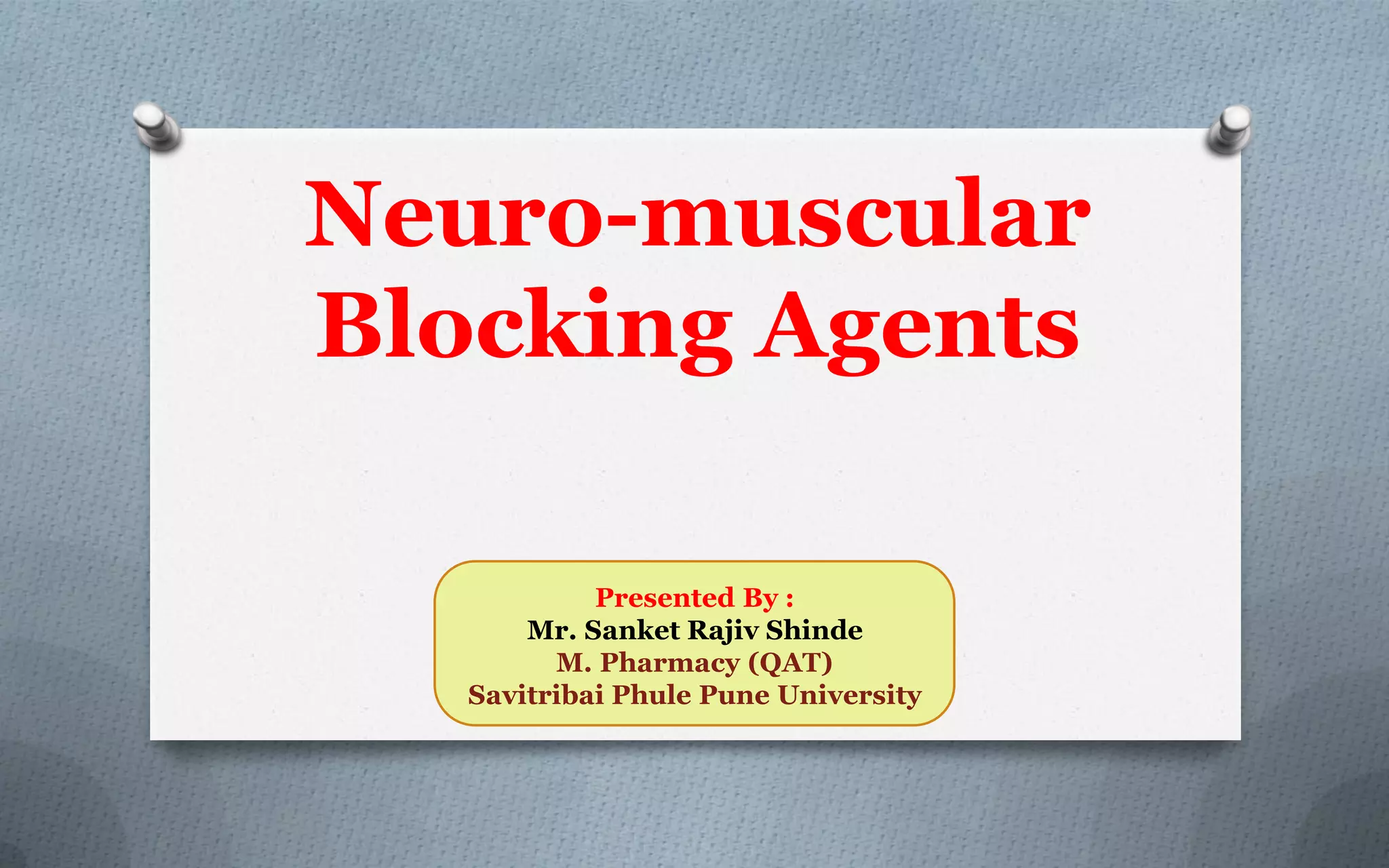 Neuromuscular blocking agents | PDF