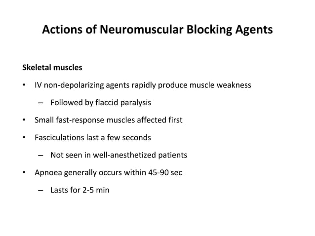 Neuromuscular Blocking Agents and Skeletal Muscle Relaxants (Peripheral ...