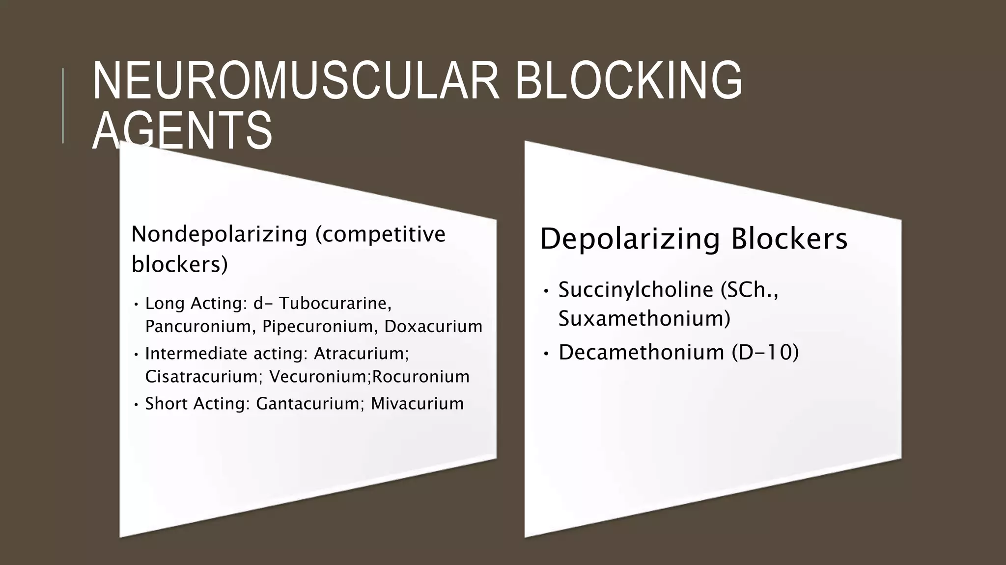 Neuromuscular blocking drugs & reversal agents | PPTX