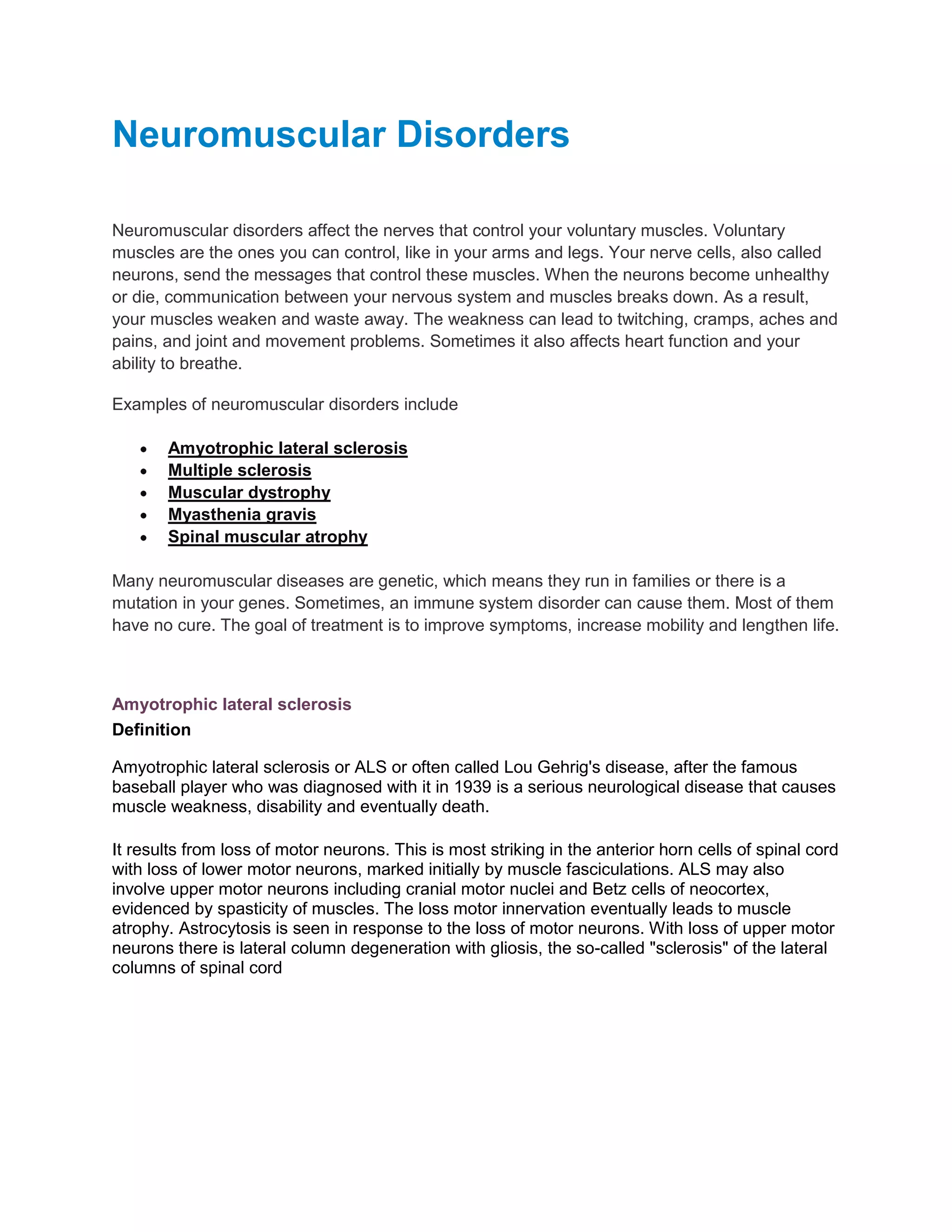 Neuromuscular diseases by aayupta mohanty | DOCX