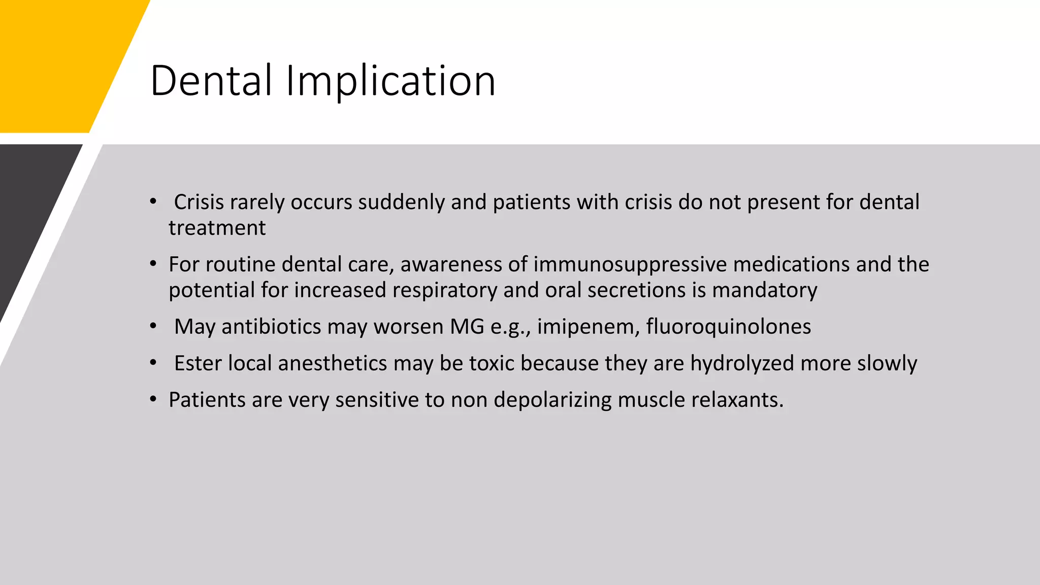 Neuromuscular disorder , Dental Management 2021 | PPTX