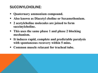Neuromuscular junction pharmacology, drugs used | PPTX