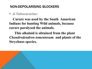 Neuromuscular junction pharmacology, drugs used | PPTX