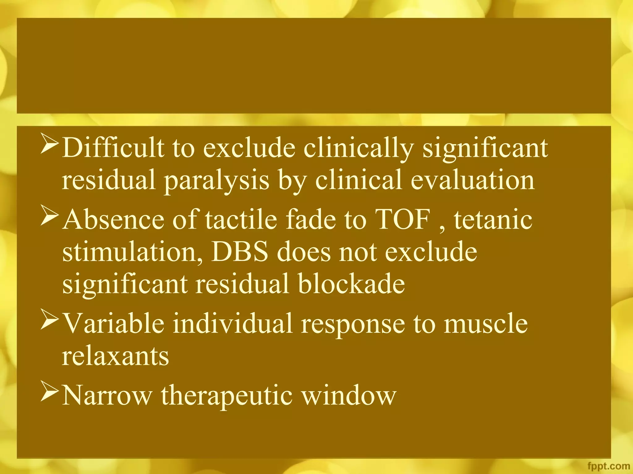 Neuro muscular monitoring | PPT