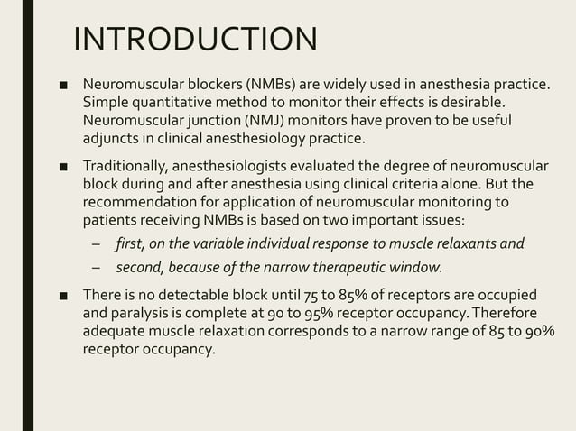 Neuromuscular monitoring | PPT