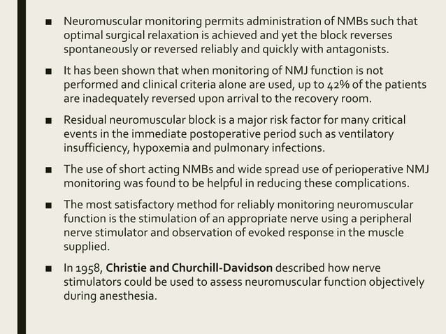 Neuromuscular monitoring | PPT