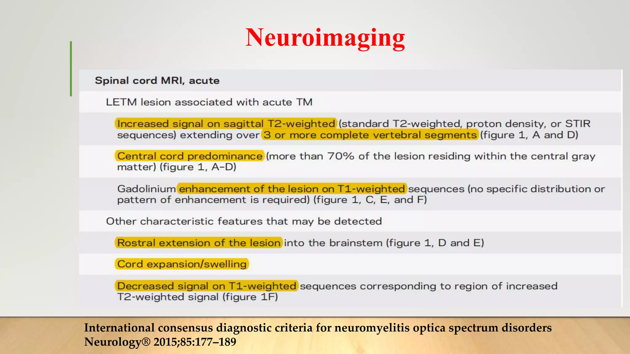 Neuromyelitis optica spectrum disorder | PPTX