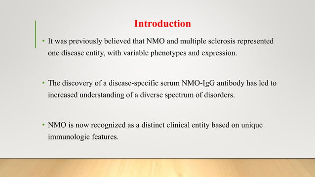 Neuromyelitis optica spectrum disorder | PPTX