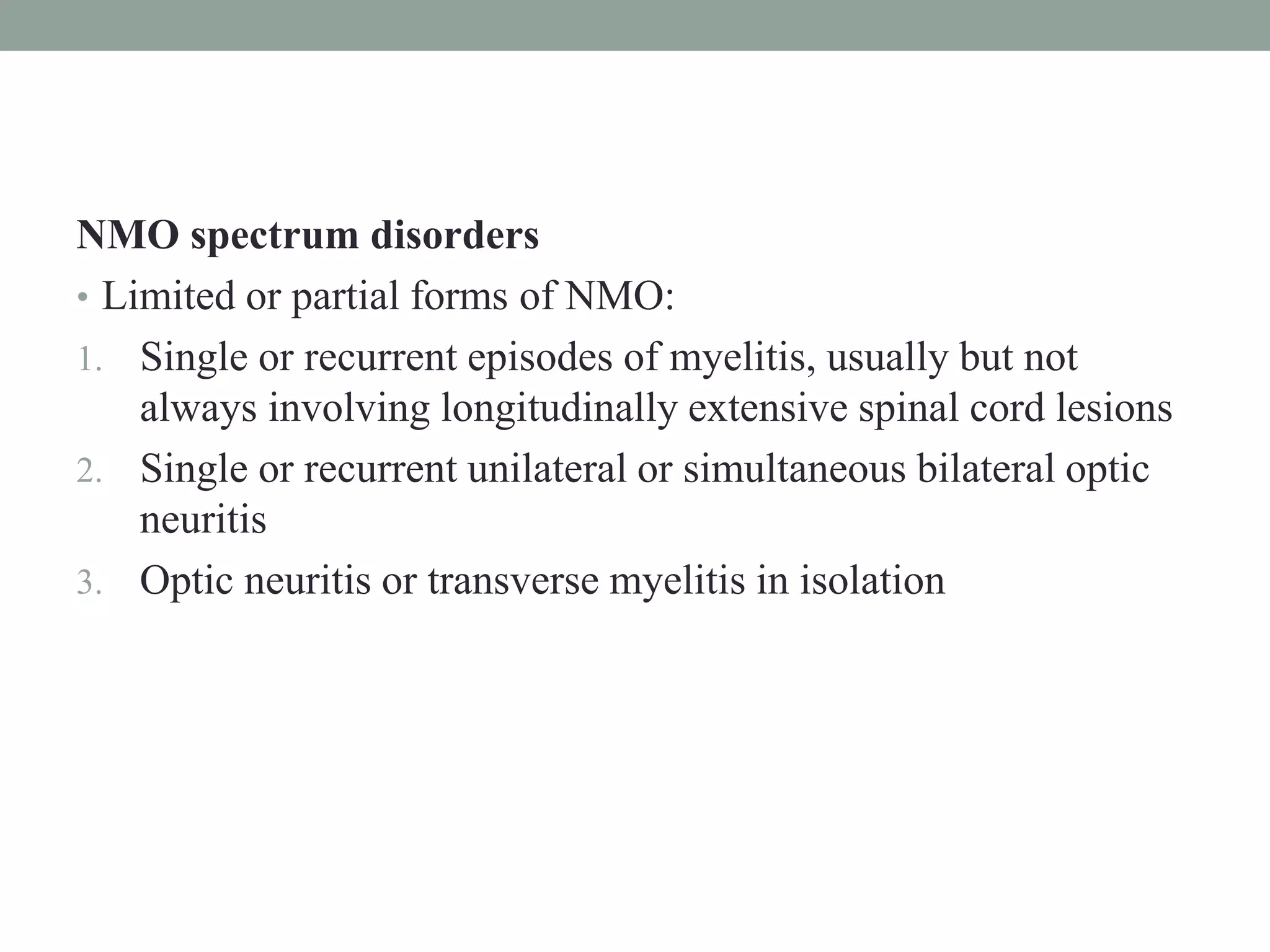 Neuromyelitis optica spectrum disorders | PPTX